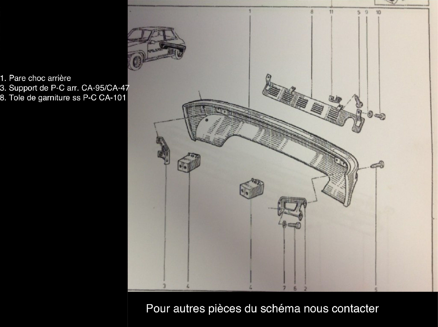 Pare choc arrièreSchémas-Carrosserie-Chassis